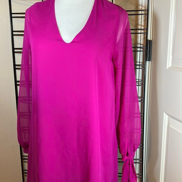Halogen | Dresses | Euc Halogen Size 5 Magenta Chiffon Dress Sheer ...
